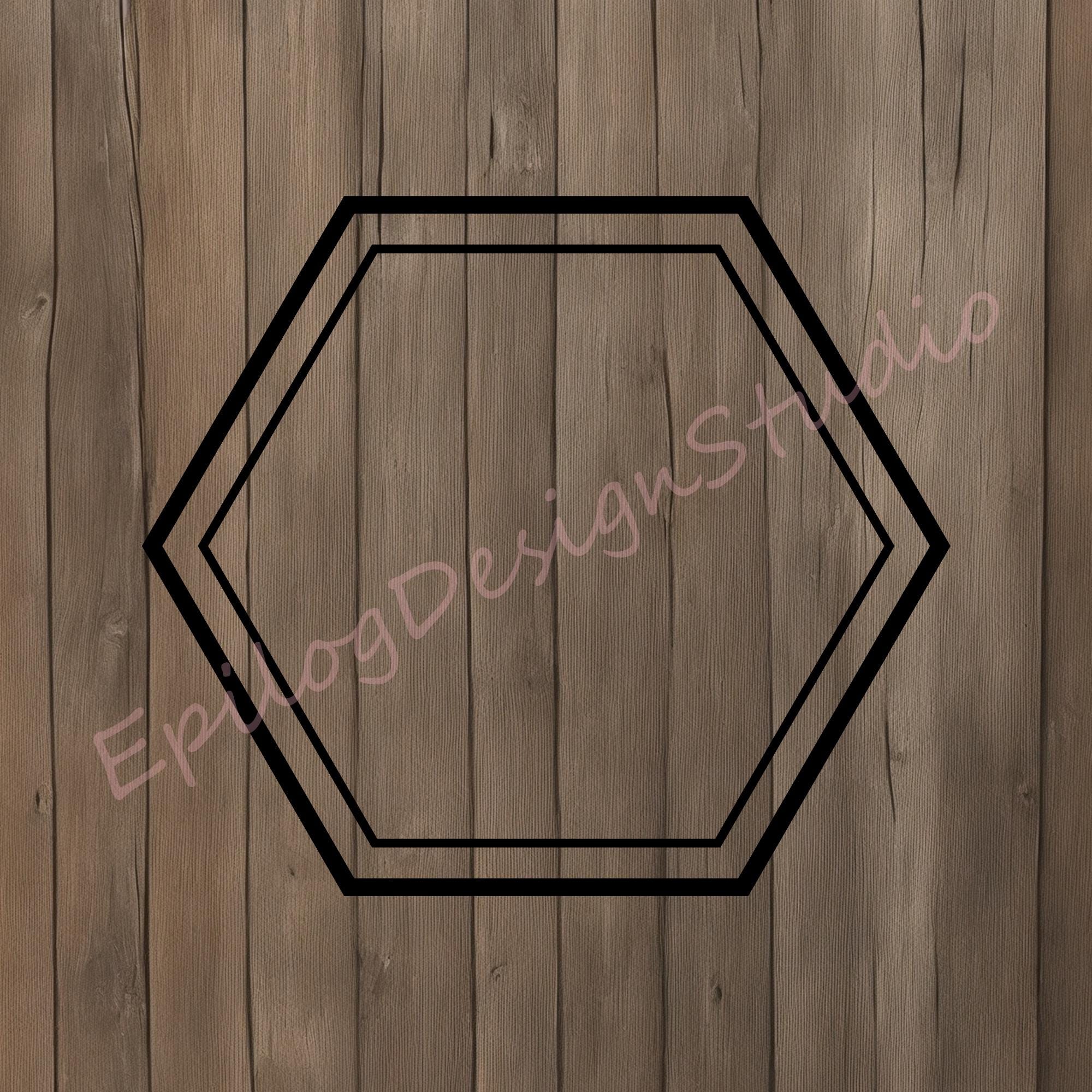 Hexagon Double Frame SVG | Hexagon Monogram | Vector - Etsy