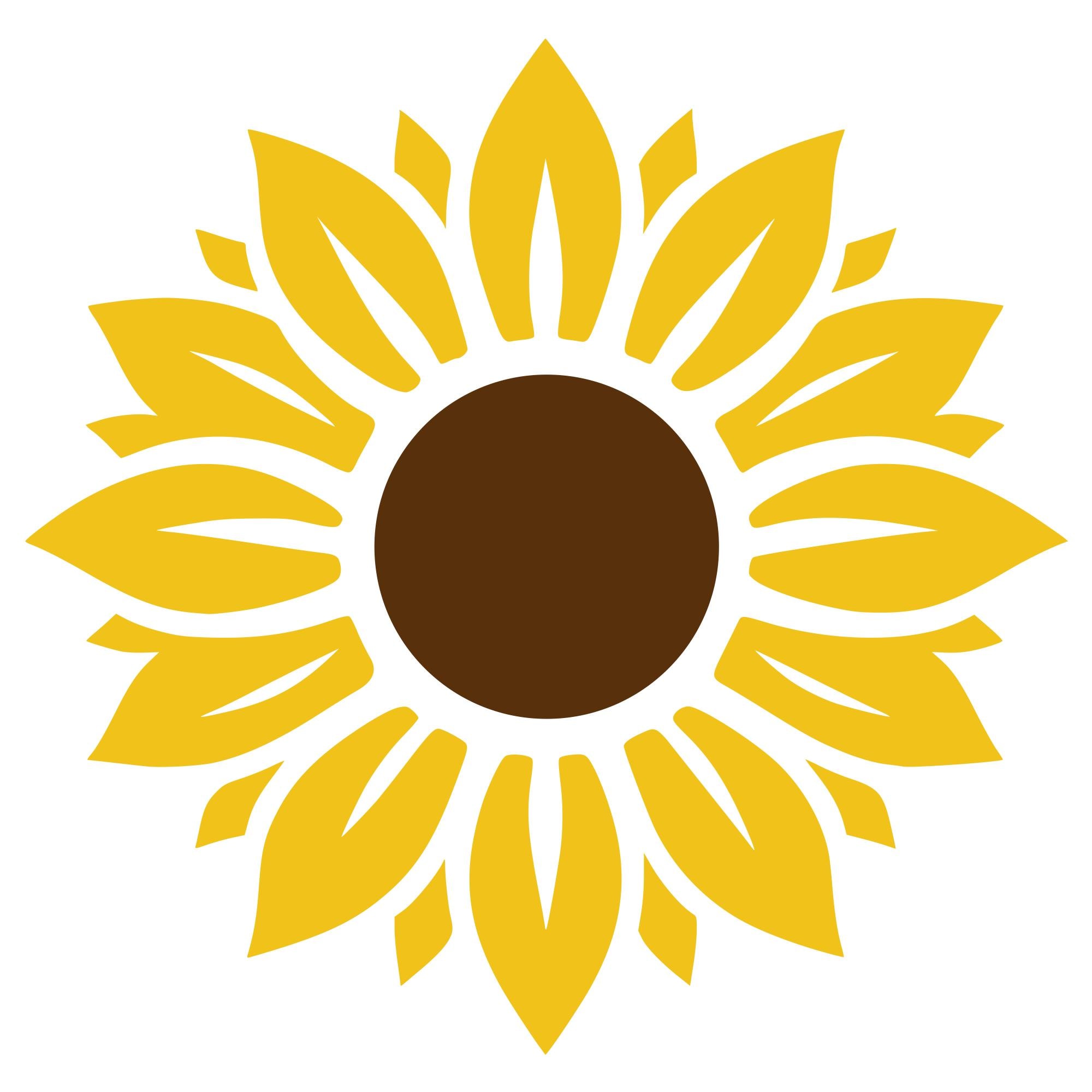 Sunflower SVG & PNG – Yellow Flower With Brown Center – Cricut Cut File ...