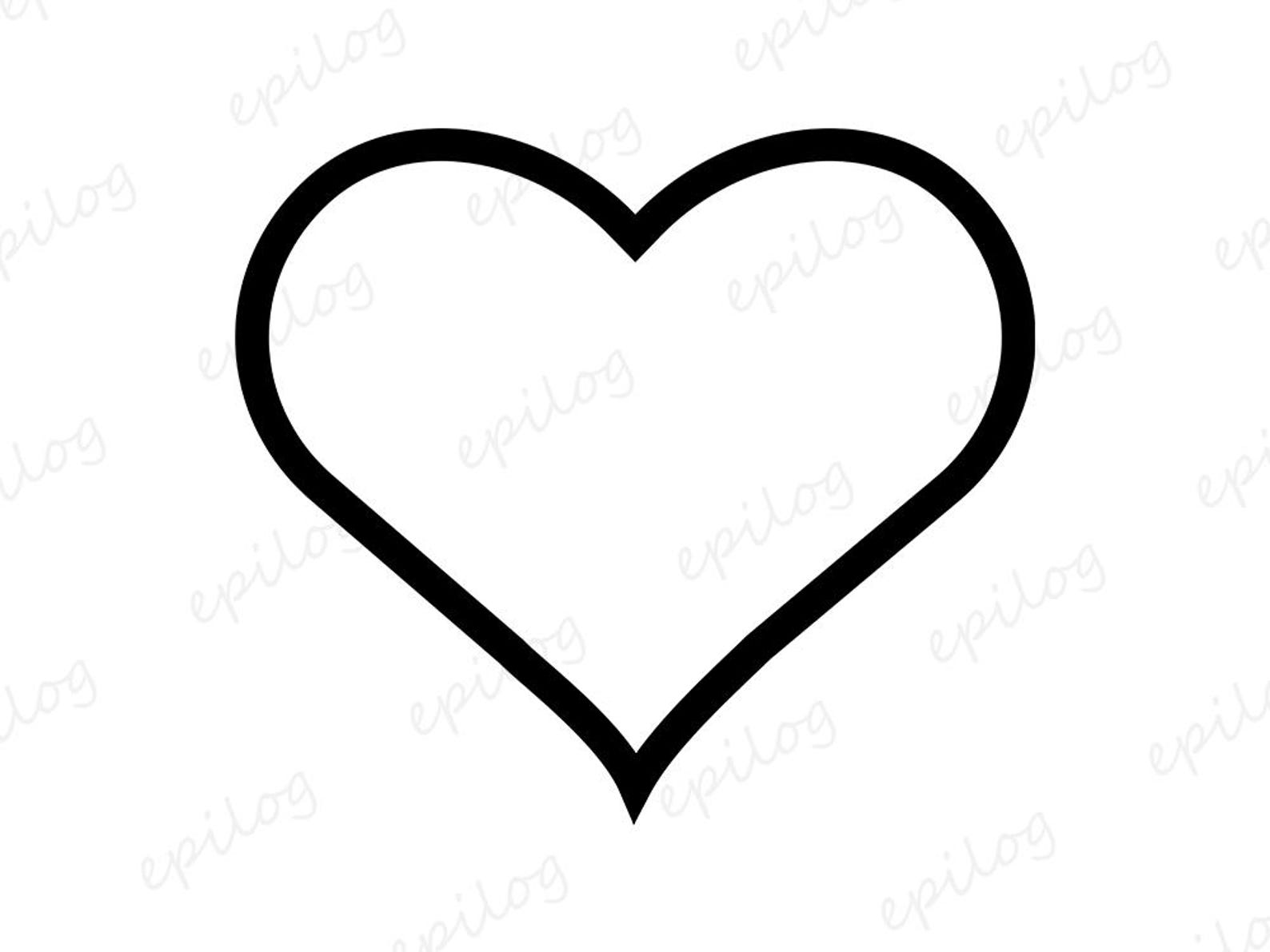 Heart Outline SVG PNG EPS Vector Cricut - Etsy