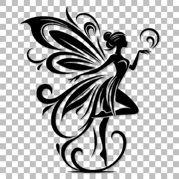 Clipart De Silhueta De Fada