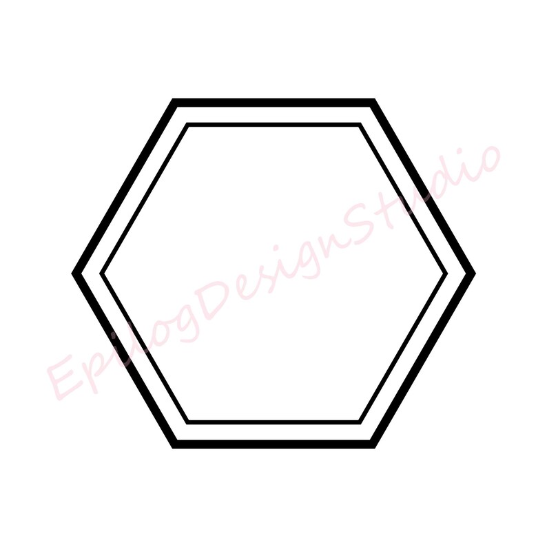 Hexagon Double Frame SVG | Hexagon Monogram | Vector - Etsy