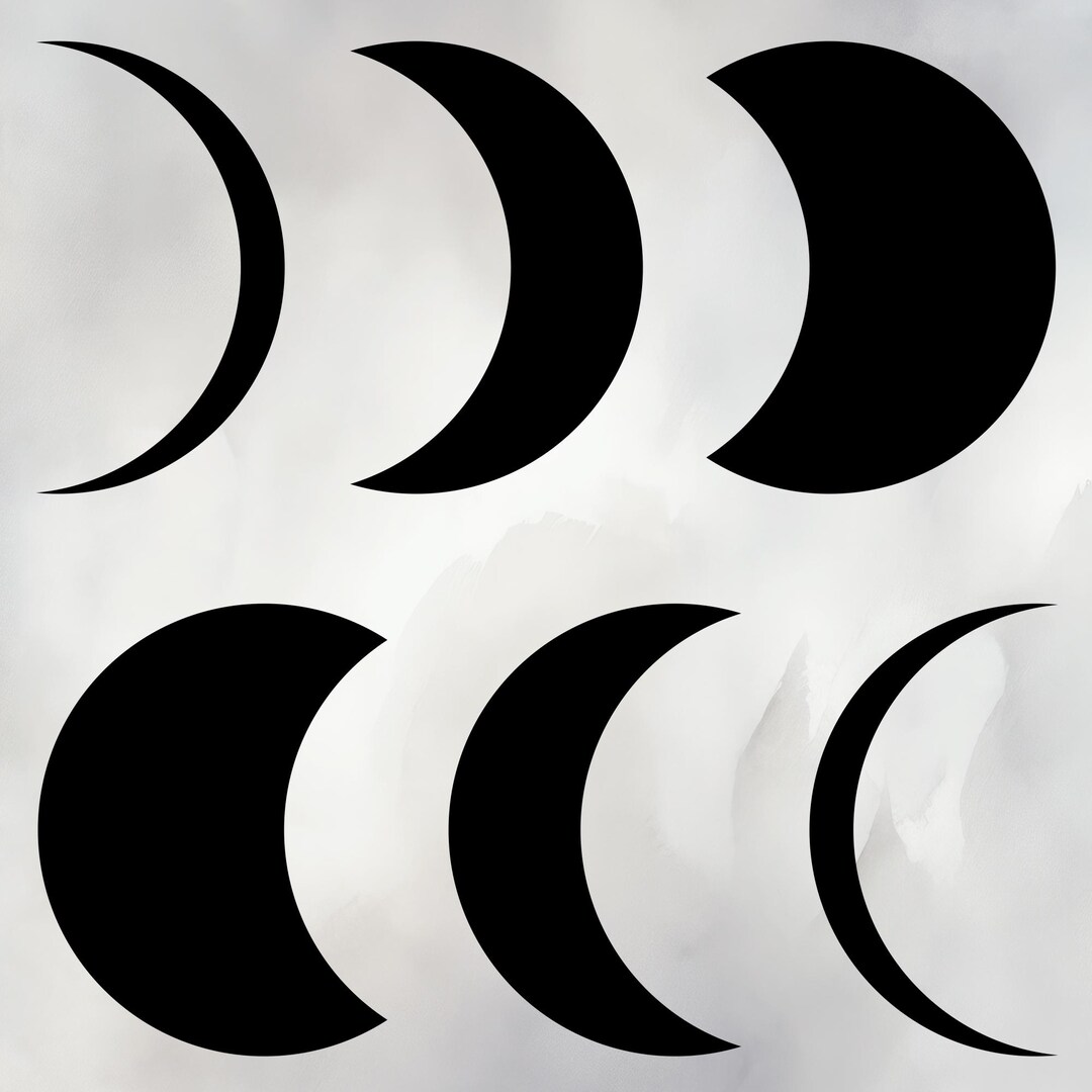 Moon Phase SVG | Full, Waxing & Waning - for Cricut, Silhouette ...