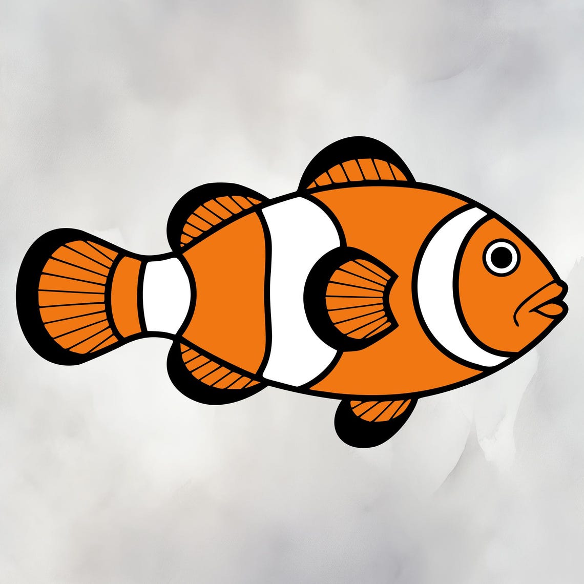 Clownfish SVG PNG – Cute Orange Fish Clipart – Ocean Animal for Cricut ...