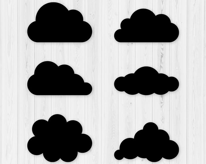 Cloud Outline SVG | Outline Clouds | Set of Black Clouds | Clipart ...