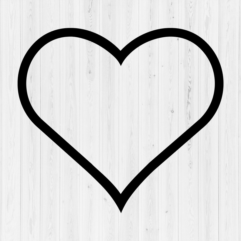 Heart Outline | SVG & PNG | Cut File - Etsy Canada