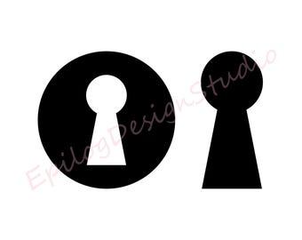 Keyhole Symbol SVG, Key Hole Cut Files, Keyhole Silhouette Bundle PNG ...