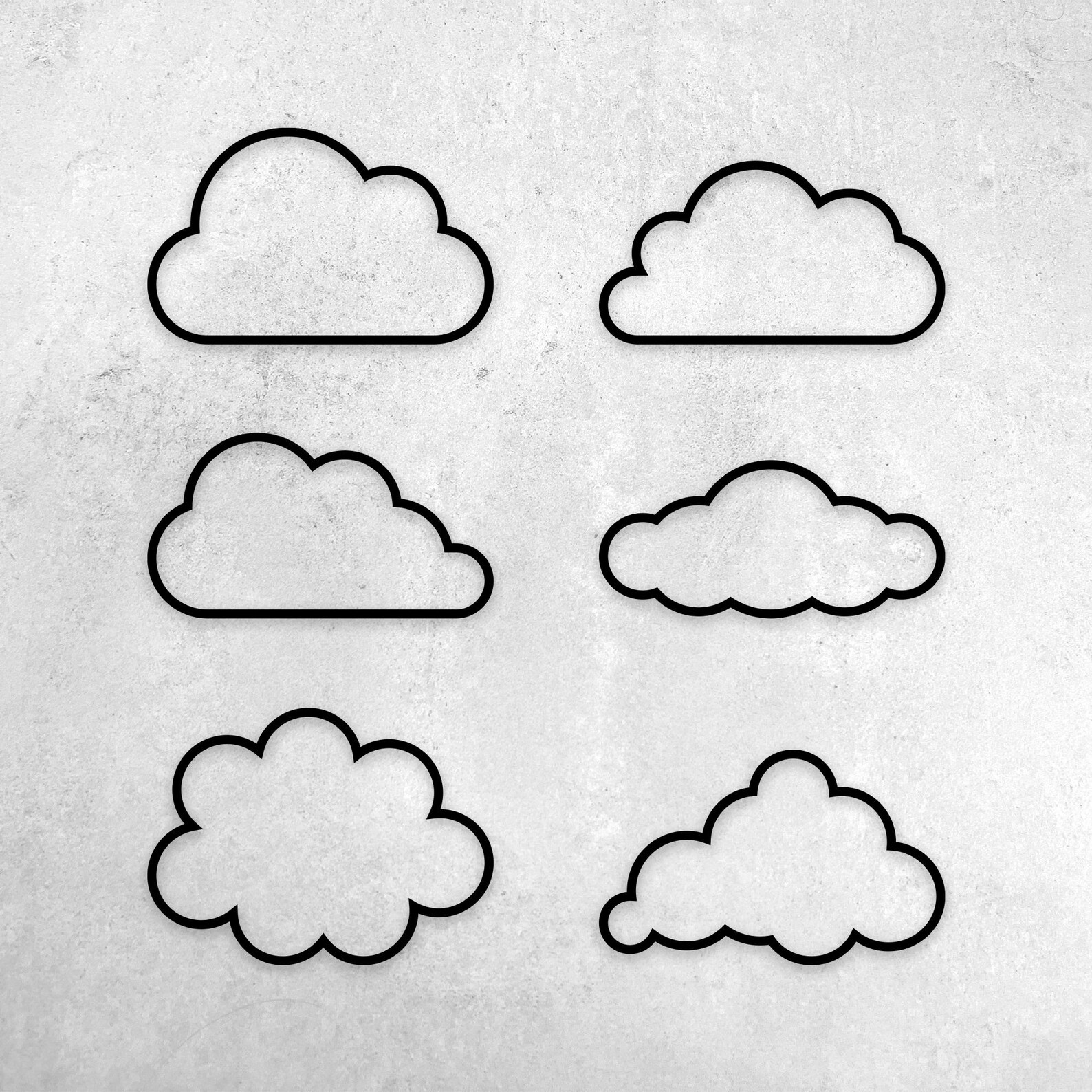 Cloud Outline SVG Outline Clouds Set of Clouds Clipart - Etsy