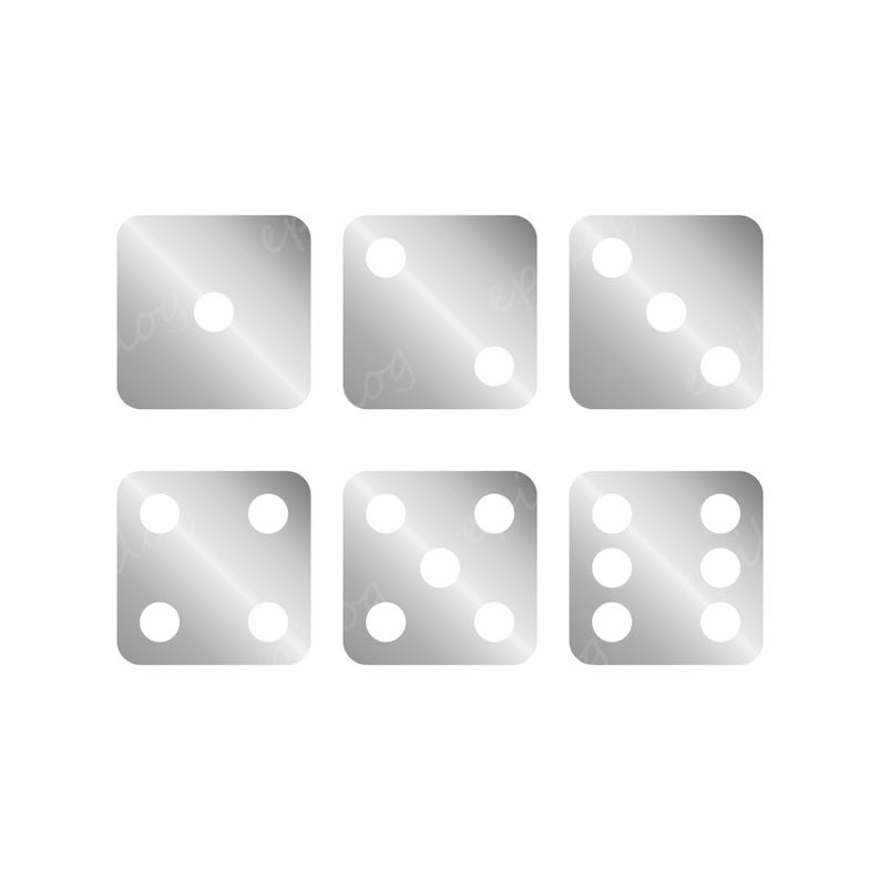 Dice Face PNG Silver Dice PNG Transparent Dotts Clipart - Etsy