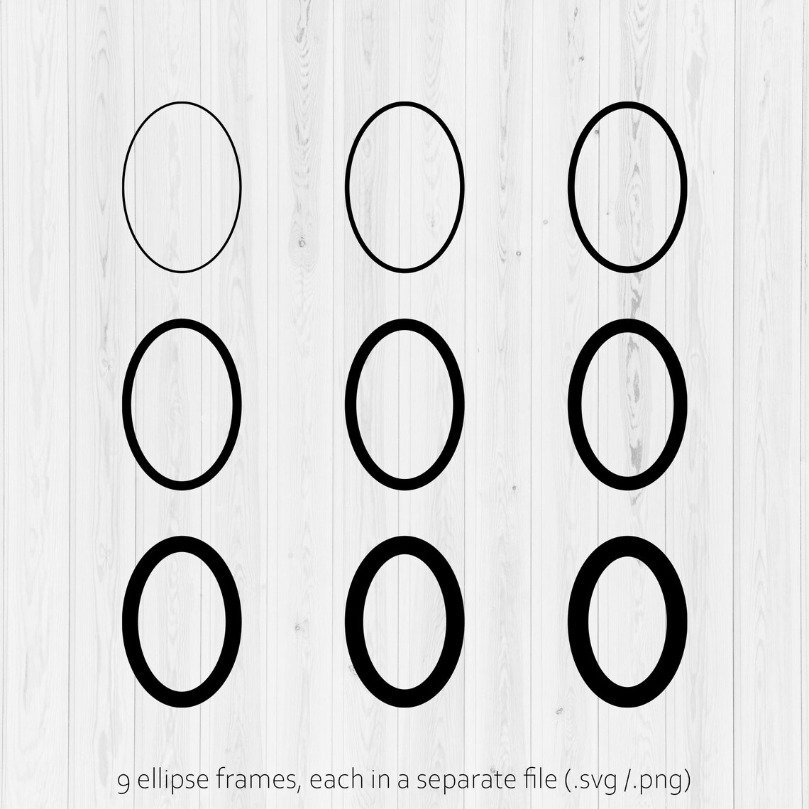 Ellipse Frame SVG Bundle | Ellipse Border | 9 Frame Widths | Cut Files ...