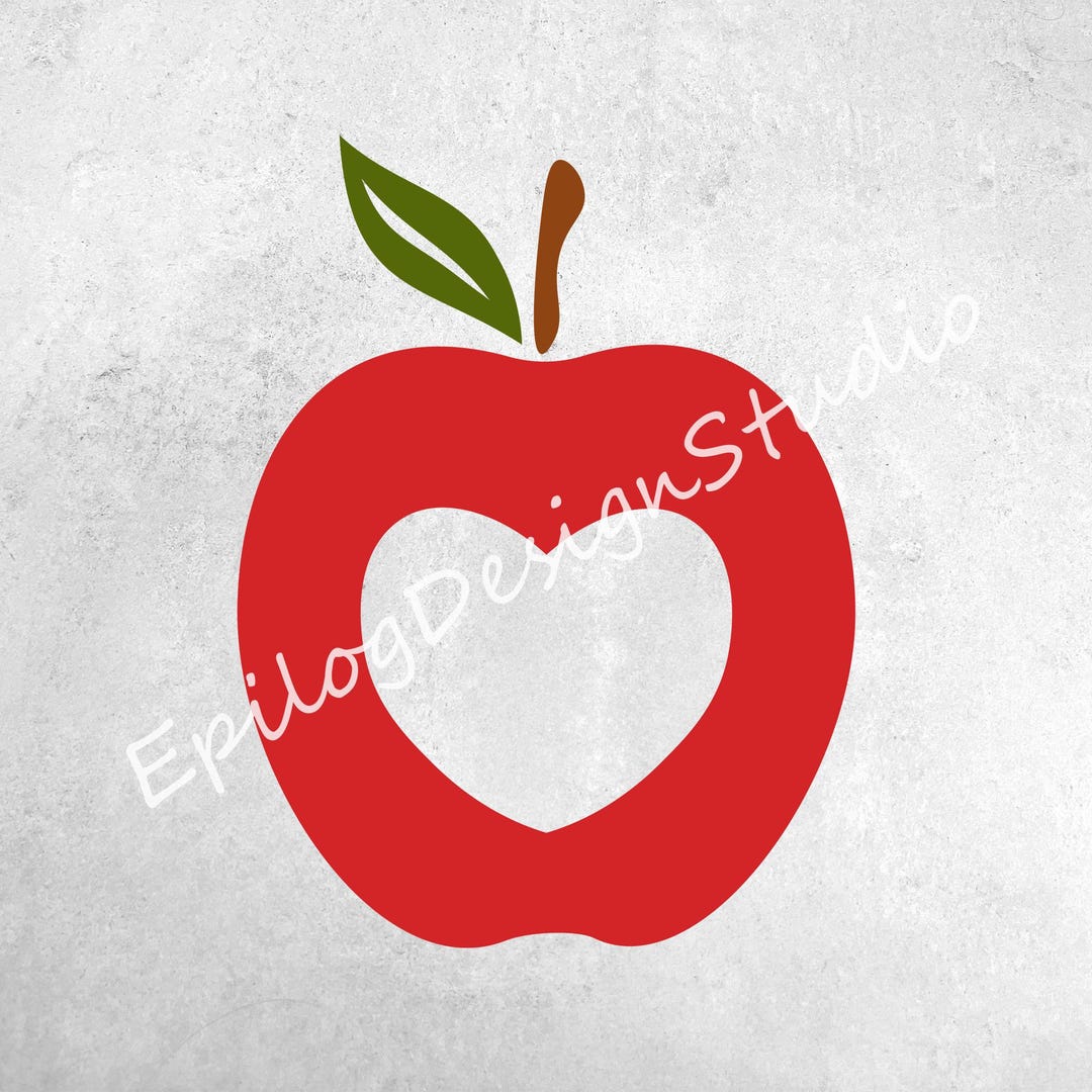 Apple Heart SVG | PNG | Cut | Clipart - Etsy