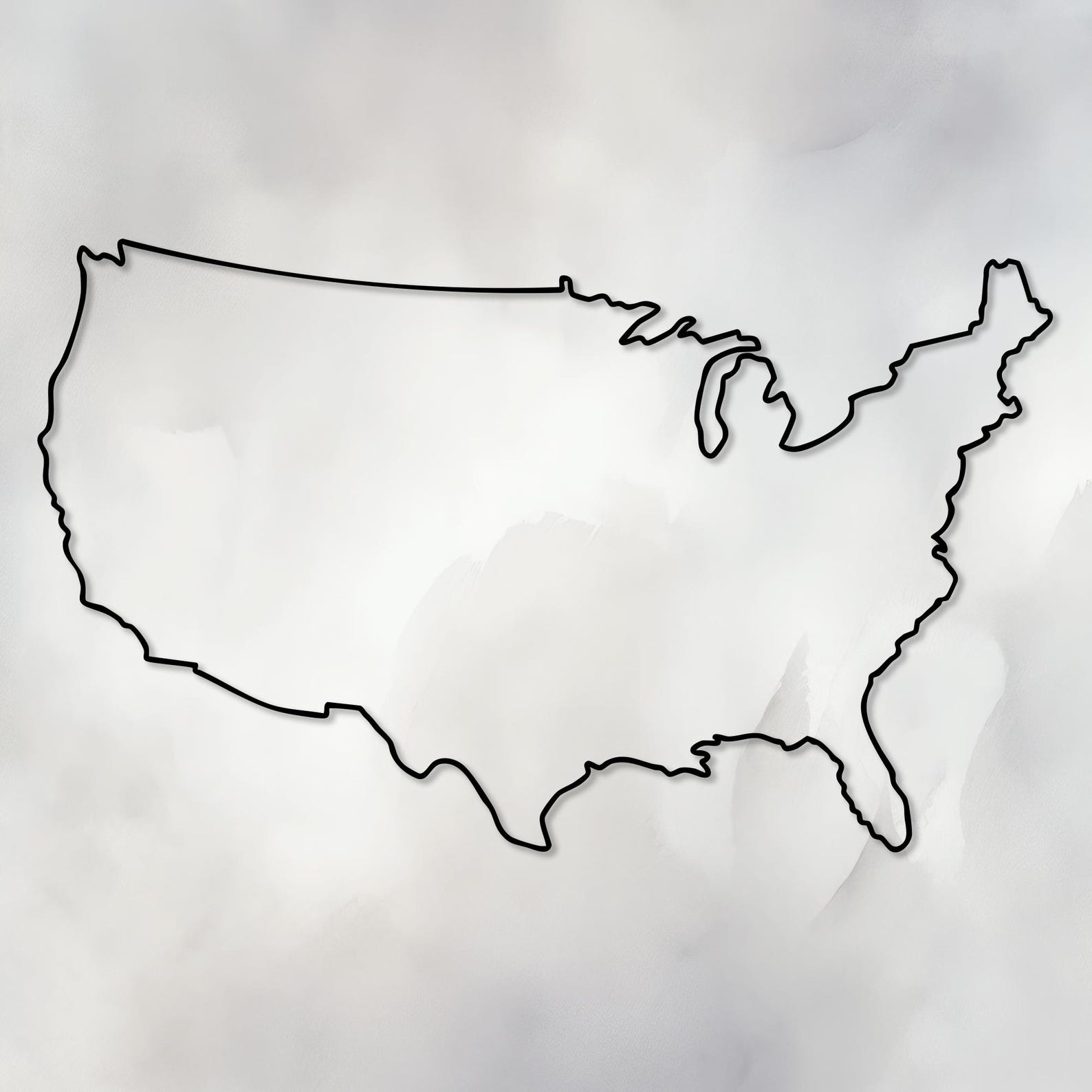 USA Map Outline SVG PNG – United States Silhouette – Minimal Cricut Cut ...