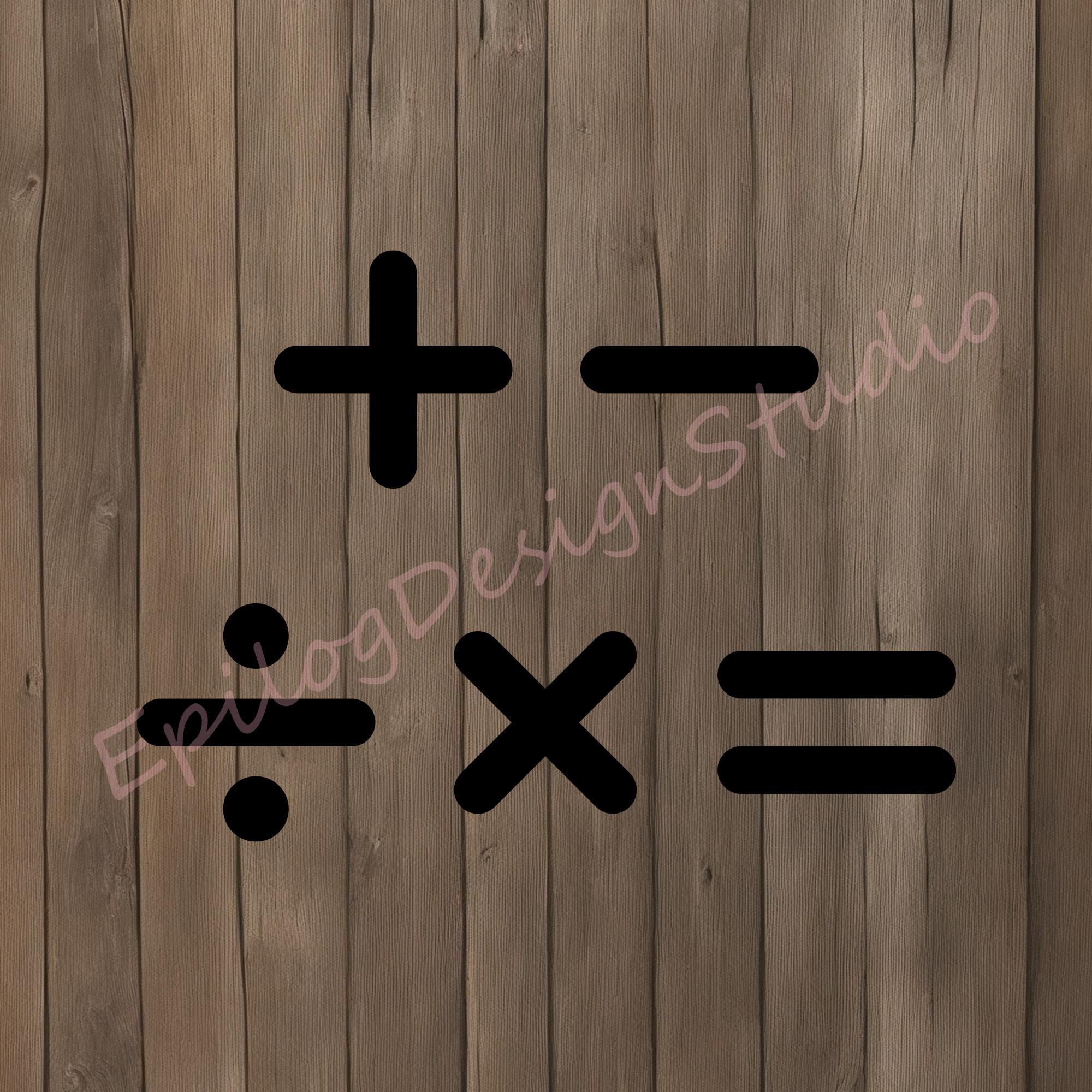 Math Symbols Rounded Corners SVG | Math Symbol | Black | Vector - Etsy