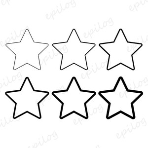 Star Outline Rounded Corners Bundle | 6 Stroke Widths | Vector - Etsy