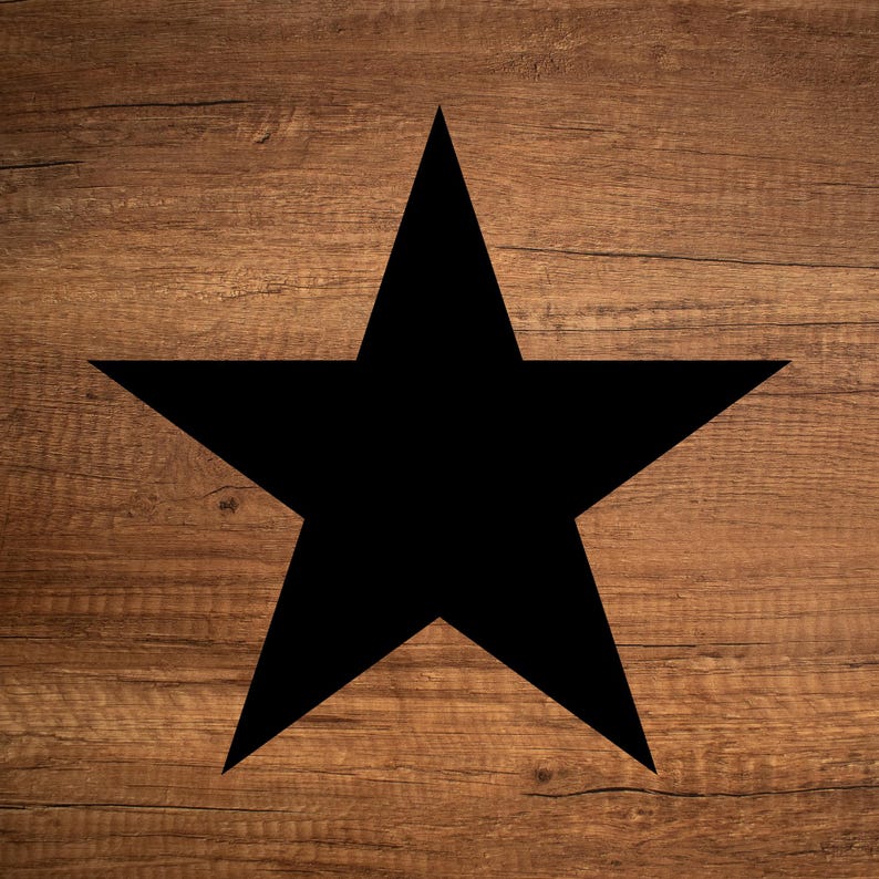 STAR SVG | Basic Five-point Star Svg & Png | Black Solid | Cutfiles - Etsy