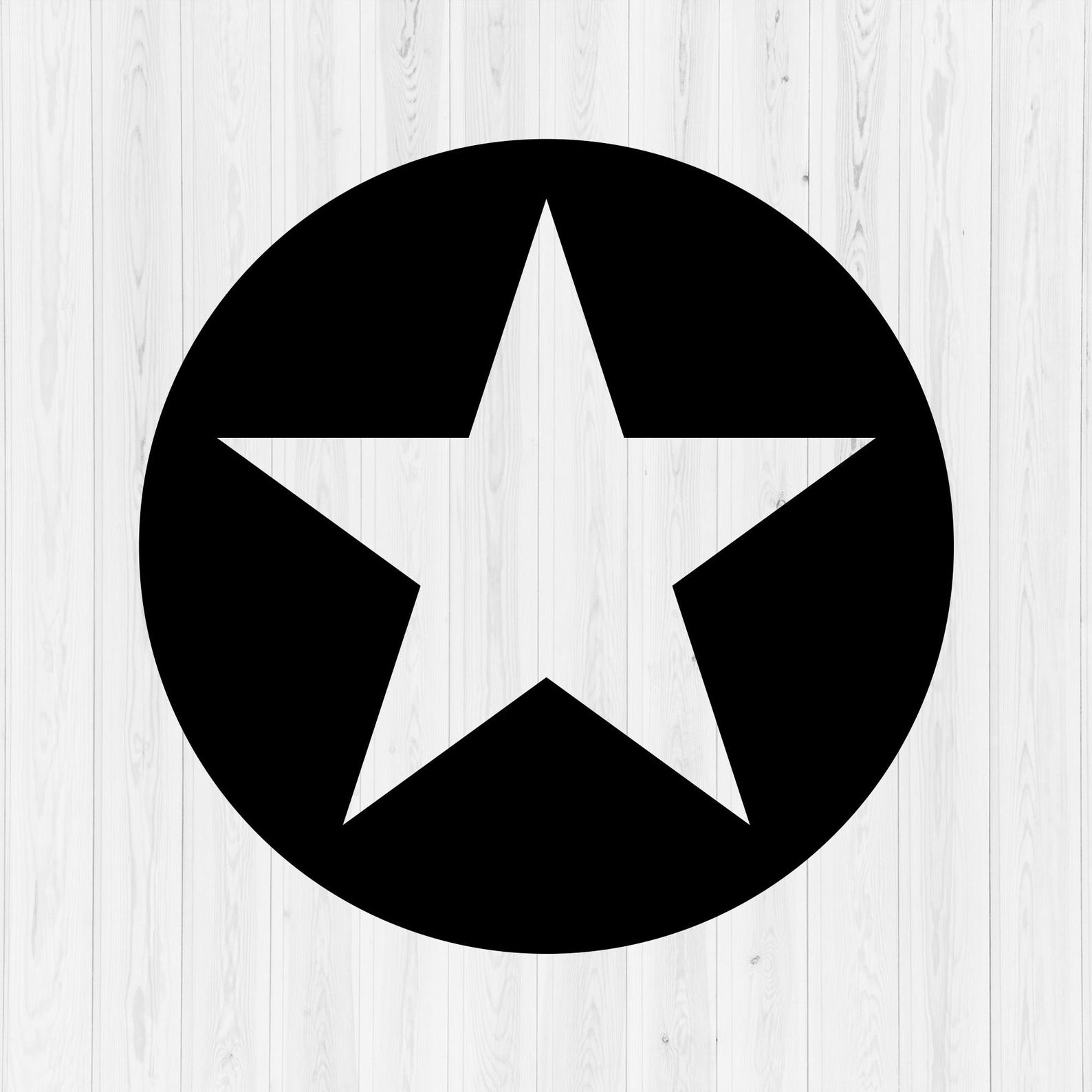 Star SVG | Transparent Star | Black Circle With Transparent Star SVG - Etsy