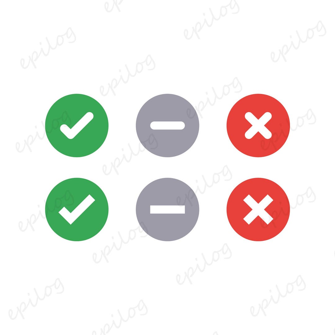Status Icon SVG | Status Indicators | Green Gray Red | Check Mark - Etsy