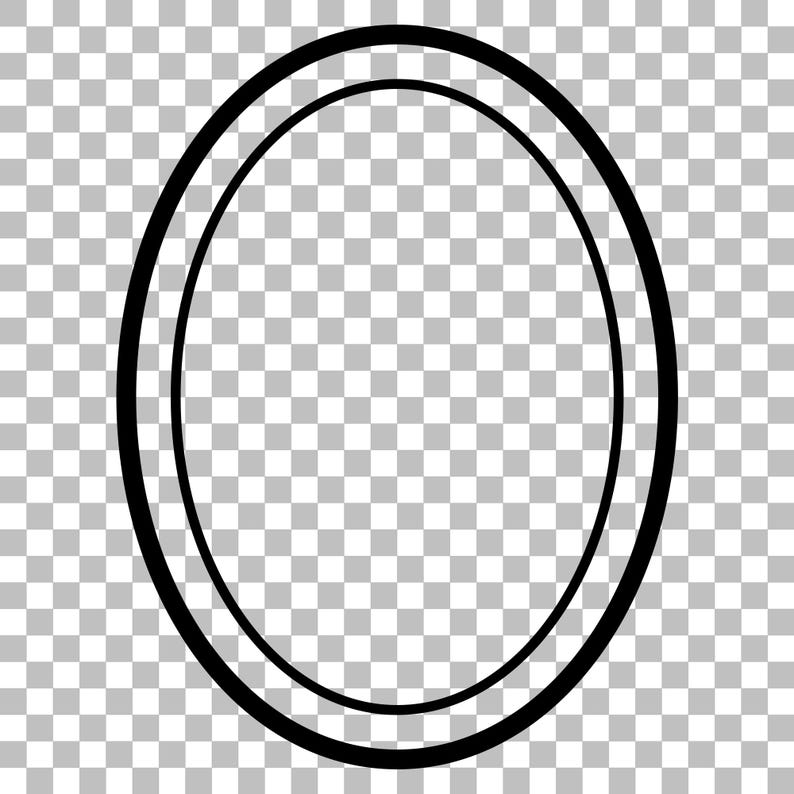 Ellipse Double Frame SVG PNG | Ellipse Monogram | Vector - Etsy