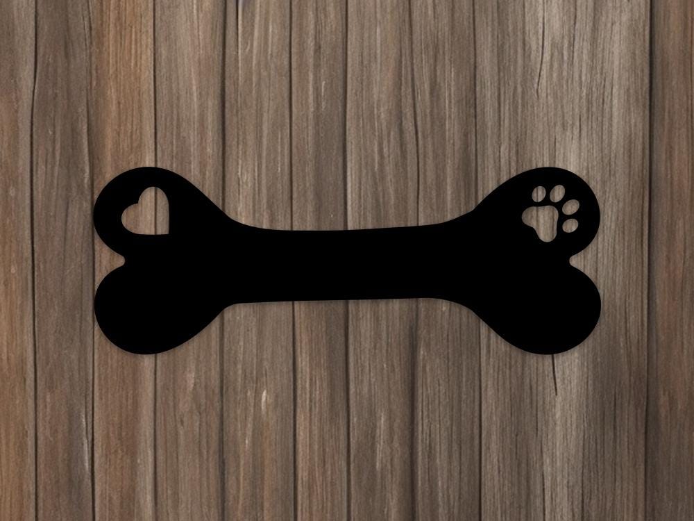 Dog Bone SVG With Paw and Heart | Pet Bone SVG | Vector - Etsy