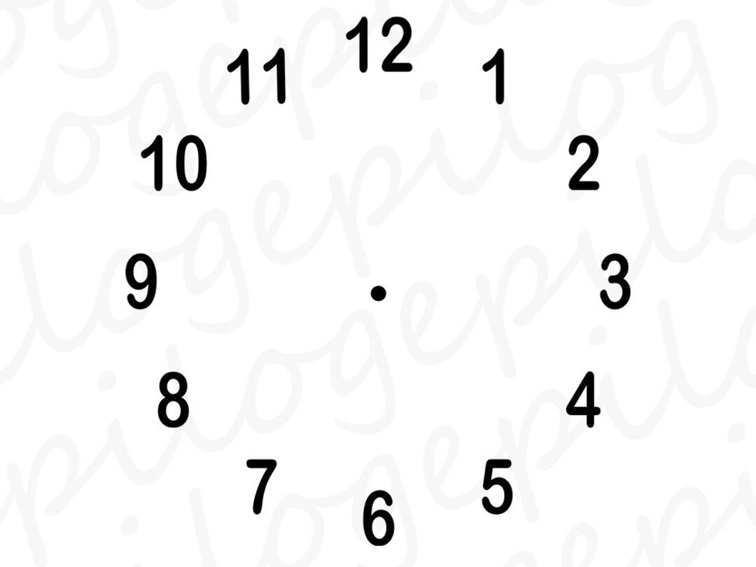 Clock Face SVG Clock Face Minimal Clock Face Large Letter Cricut - Etsy