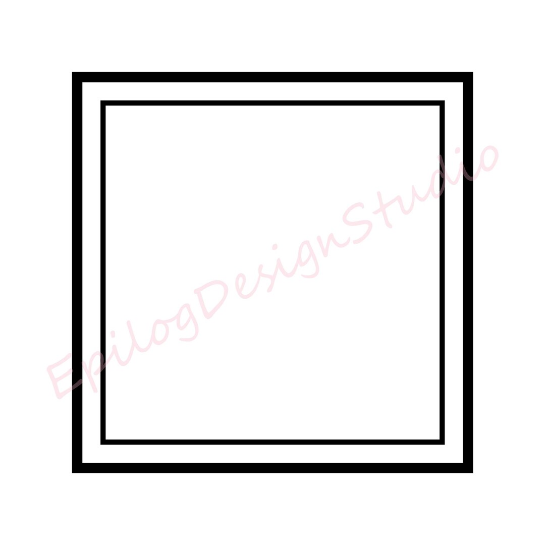 Square Double Frame SVG | Square Monogram | Vector - Etsy