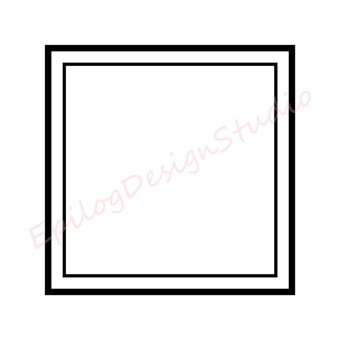 Square Double Frame SVG | Square Monogram | Vector - Etsy