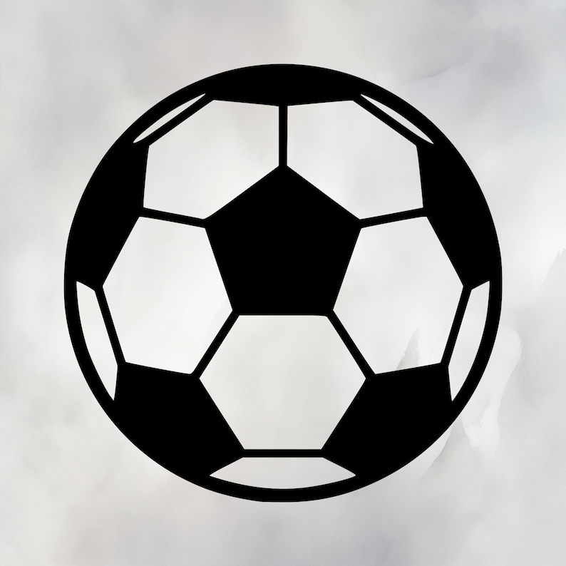 Soccer Ball SVG PNG – Classic Black Transparent Soccer Ball – Cut File ...