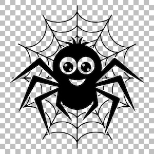 Spider in Web SVG PNG – Halloween Spider Clipart for Cricut, Silhouette ...