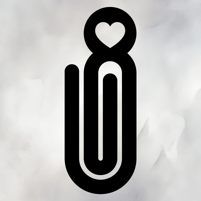 Jumbo Paperclip SVG + PNG - Top Circle Heart Cutout – Large Clip for ...