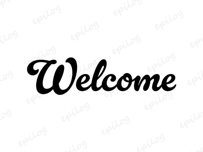 Welcome Text Transparent Vector Cricut - Etsy