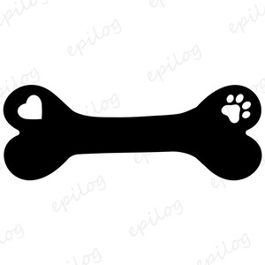 Dog Bone SVG With Paw and Heart | Pet Bone SVG | Vector - Etsy