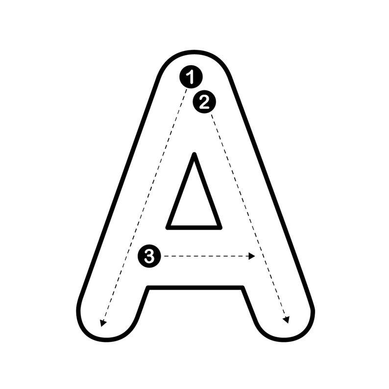 Alphabet Tracing Uppercase, Letter Tracing, Capital Letters A to Z, A4 ...