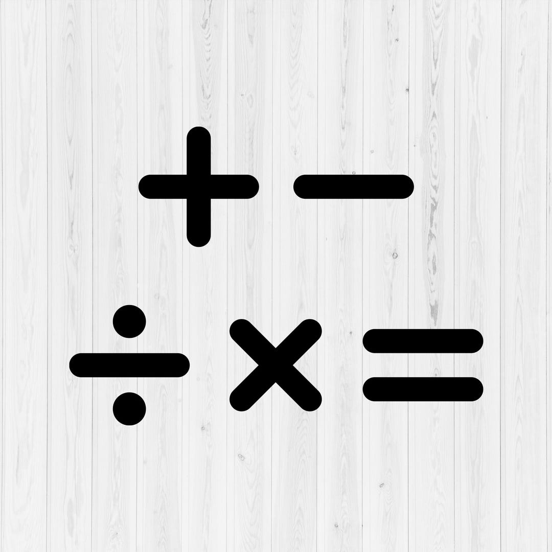 Math Symbols Rounded Corners SVG | Math Symbol | Black | Vector - Etsy