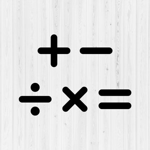 Math Symbols Rounded Corners SVG | Math Symbol | Black | Vector - Etsy UK