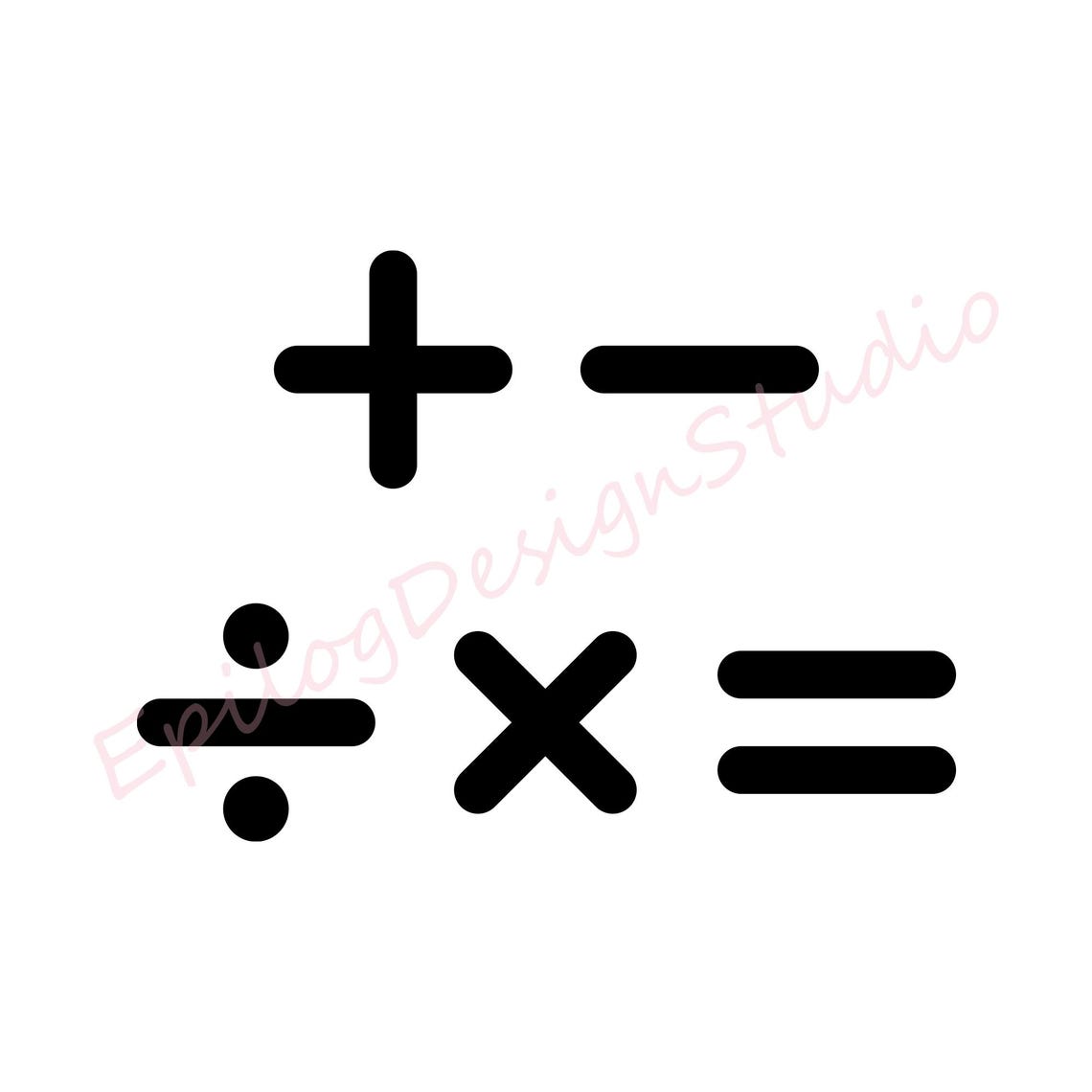 Math Symbols Rounded Corners SVG | Math Symbol | Black | Vector - Etsy