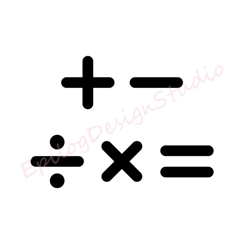 Math Symbols Rounded Corners SVG | Math Symbol | Black | Vector - Etsy