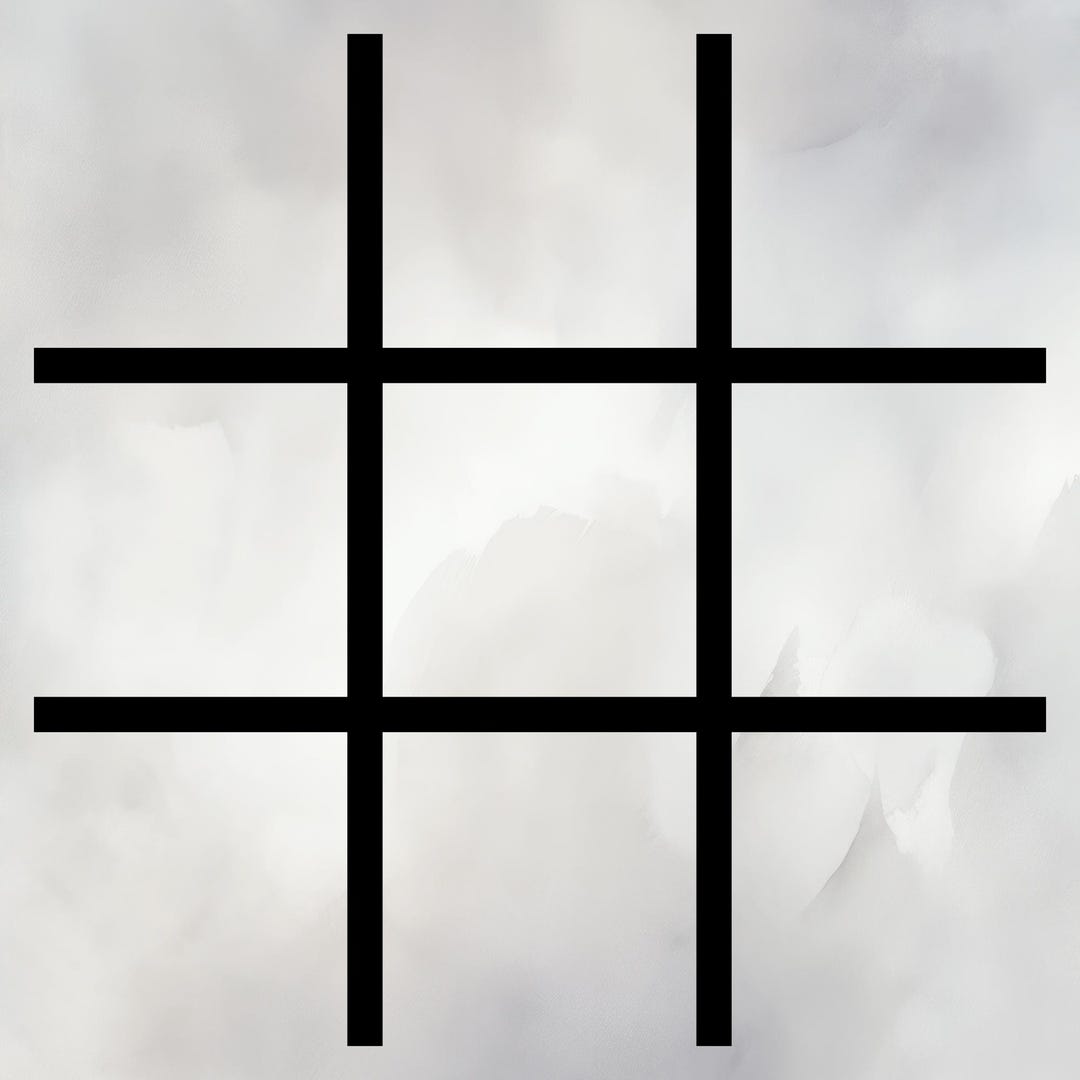 XO Game Board SVG PNG – 3 in a Row Game Board – Minimalist Grid Cut ...