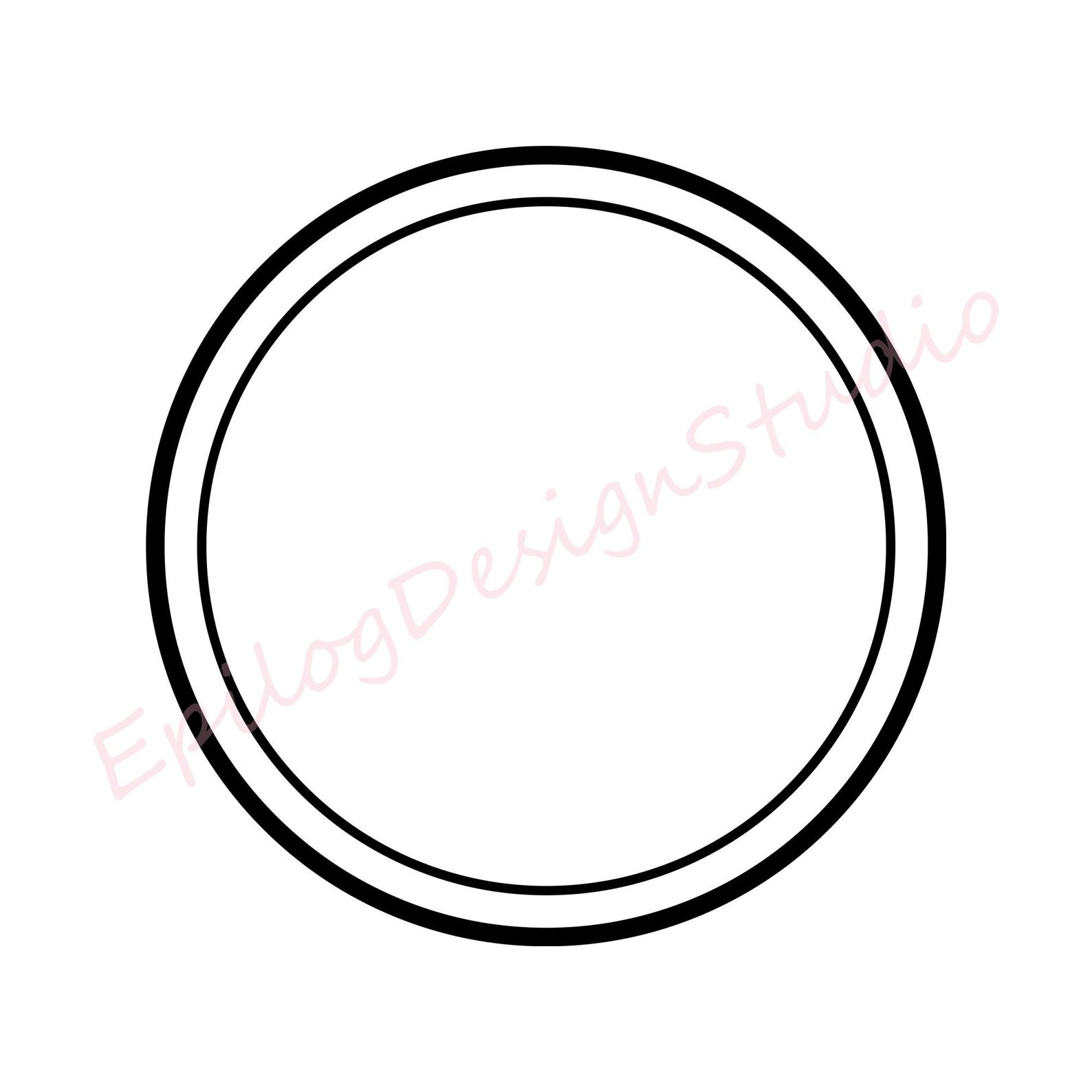 Circle Double Frame SVG | Circle Monogram | Vector - Etsy