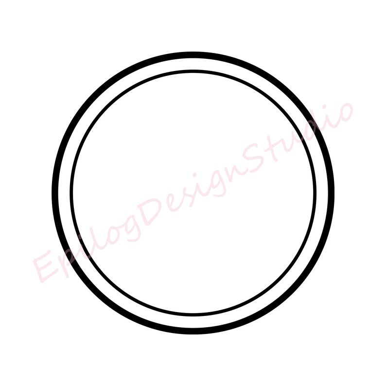 Circle Double Frame SVG | Circle Monogram | Vector - Etsy