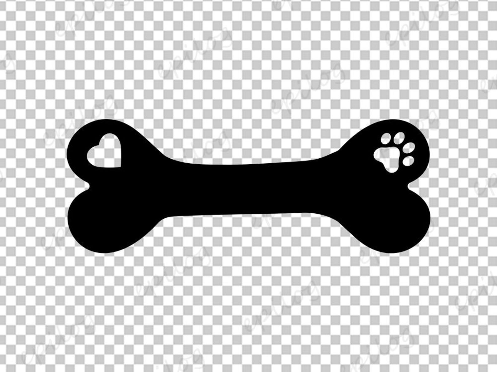 Dog Bone SVG With Paw and Heart | Pet Bone SVG | Vector - Etsy