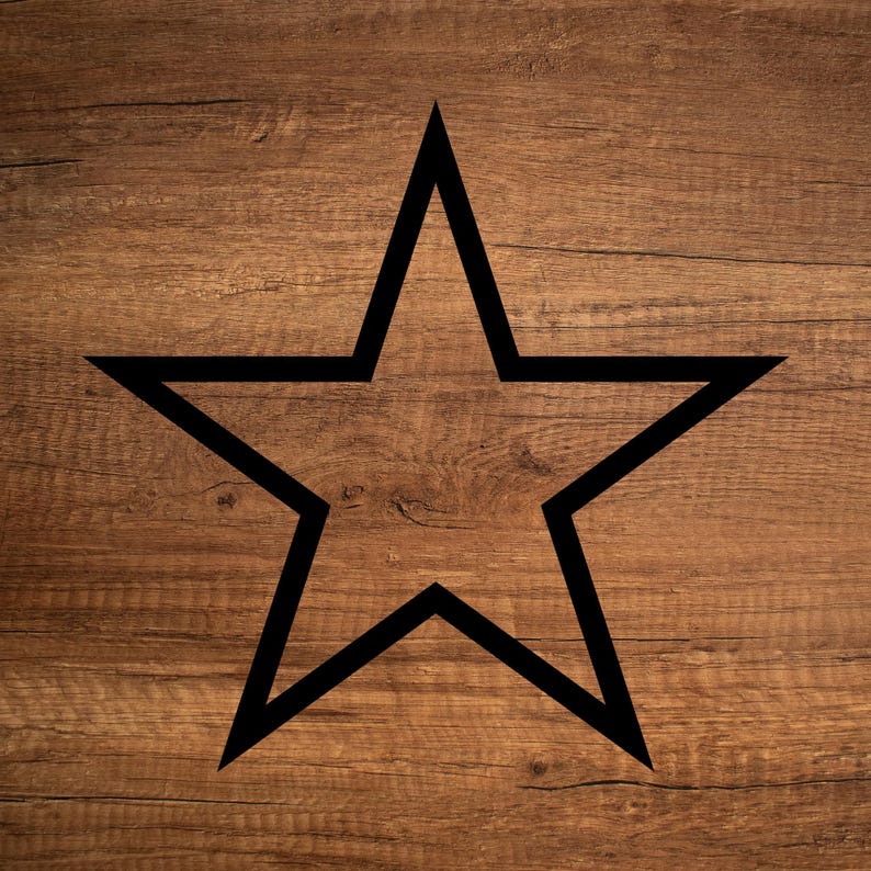 STAR Outline SVG | Cutfile - Etsy UK