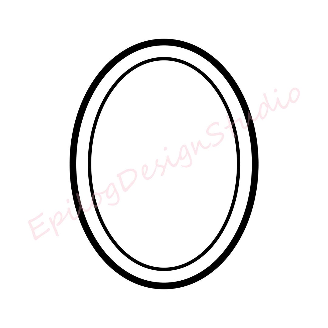 Ellipse Double Frame SVG | Ellipse Monogram | Vector - Etsy