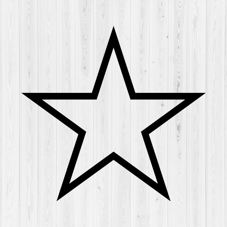 STAR Outline SVG | Cutfile - Etsy UK