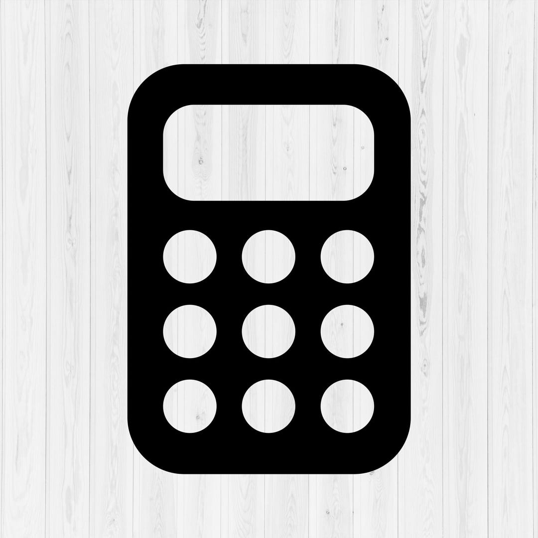 Calculator Icon SVG | Black With Cutout Display & Buttons - Etsy