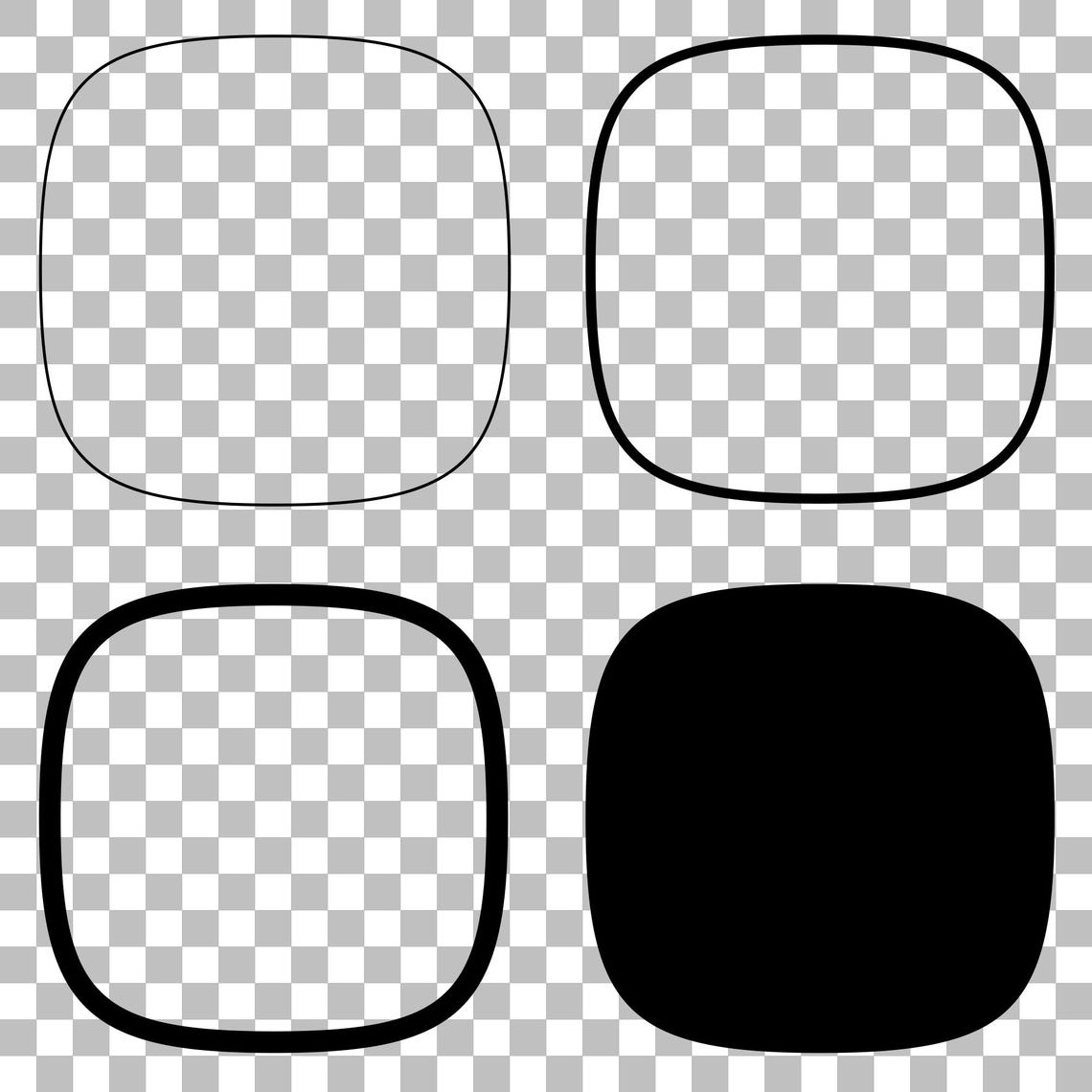 Squircle Shape Bundle SVG PNG – Rounded Square Geometric Shape – Solid ...