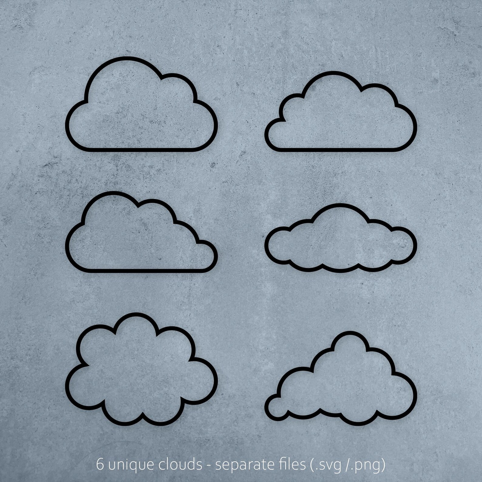 Cloud Outline SVG | Outline Clouds | Set of Black Clouds | Clipart - Etsy