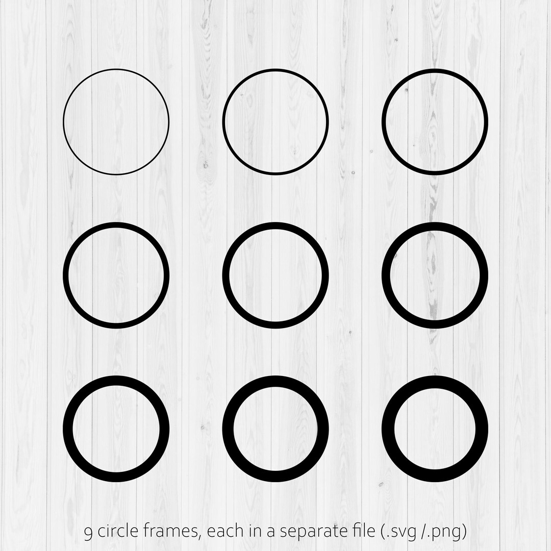 Circle Frame SVG Bundle | Circle Border | 9 Frame Widths | Cut Files - Etsy