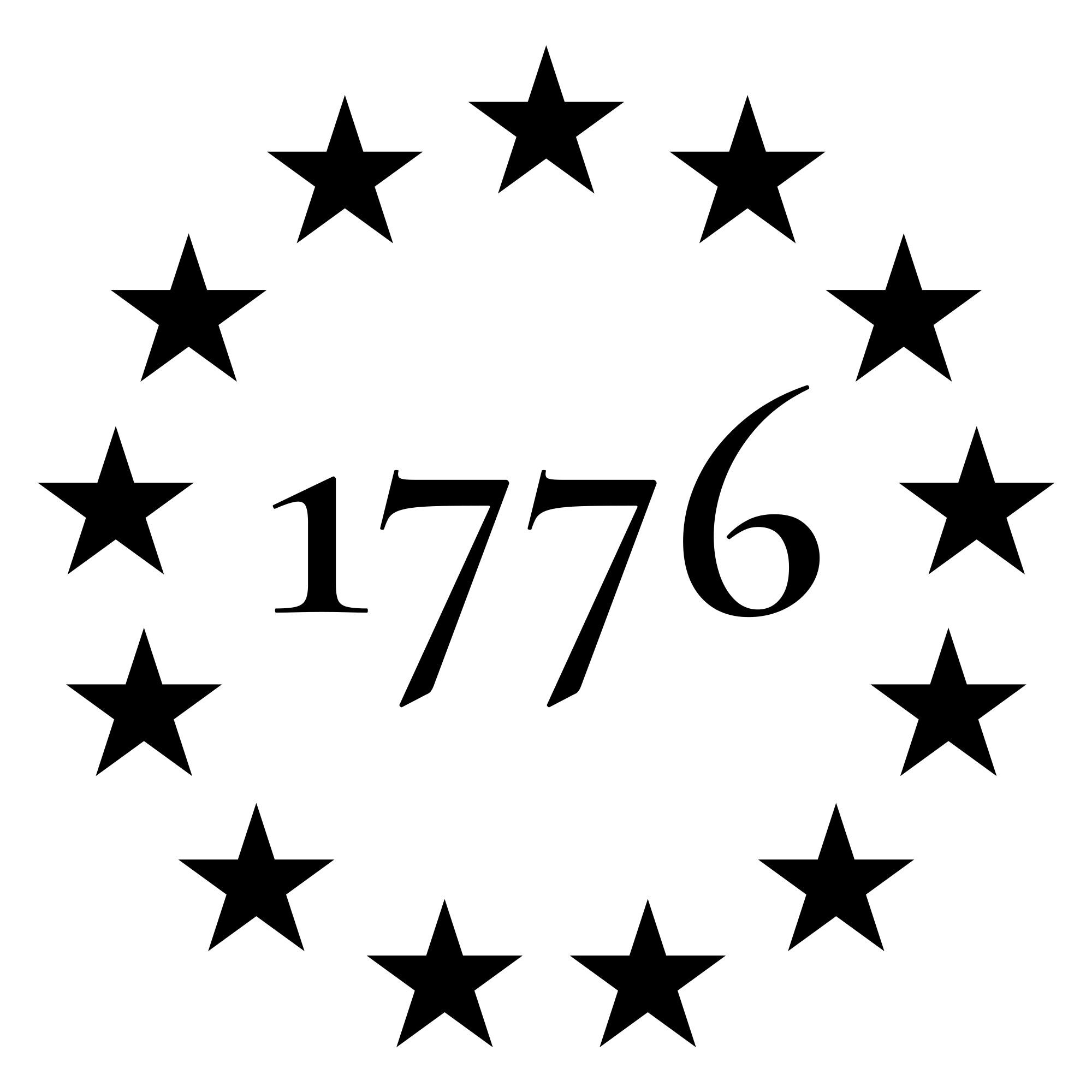 13 Star 1776 SVG PNG | Betsy Ross Style Union | Patriotic Circle Stars ...