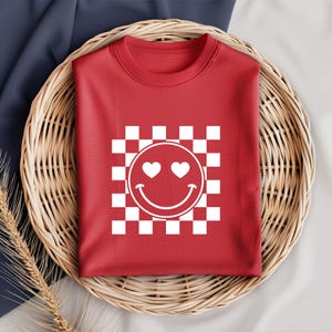 Heart Smiley Checkered SVG PNG | White | Transparent - Etsy