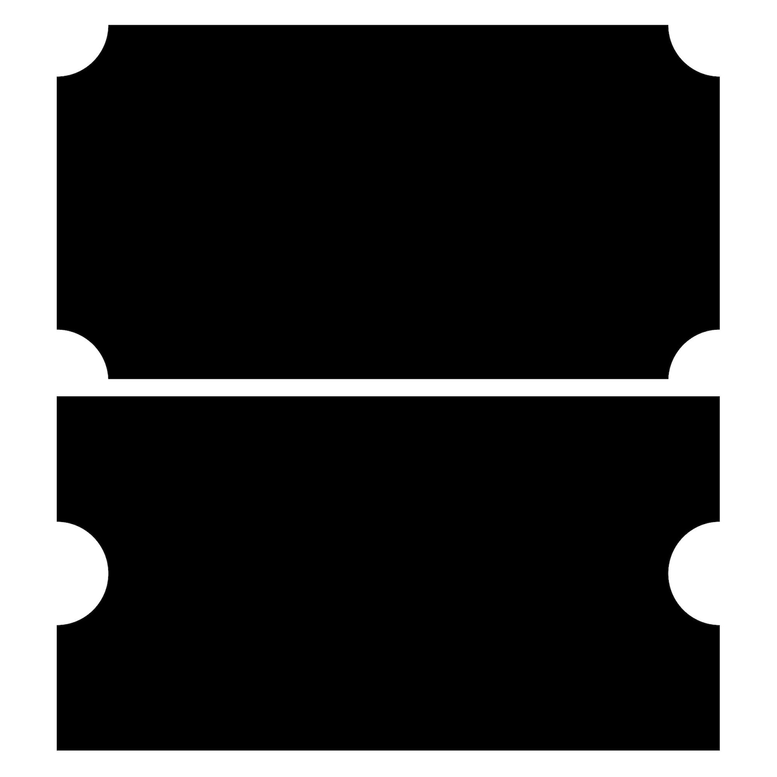 Ticket Shape SVG PNG – Two Designs - Blank Admit One Clipart for Cricut ...