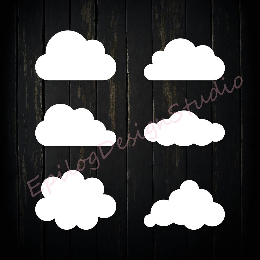 Cloud SVG White Clouds Set of Clouds Clipart - Etsy